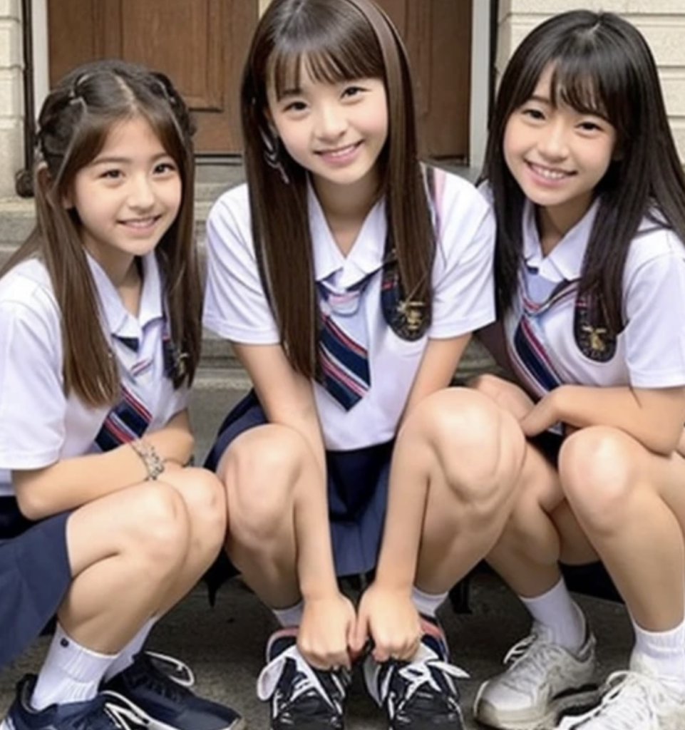 女子中学生6人に夏の河川敷でフェラチオをしてもらった | 聖プルメリア女学園